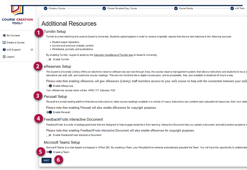 Create a Course | onQ Support